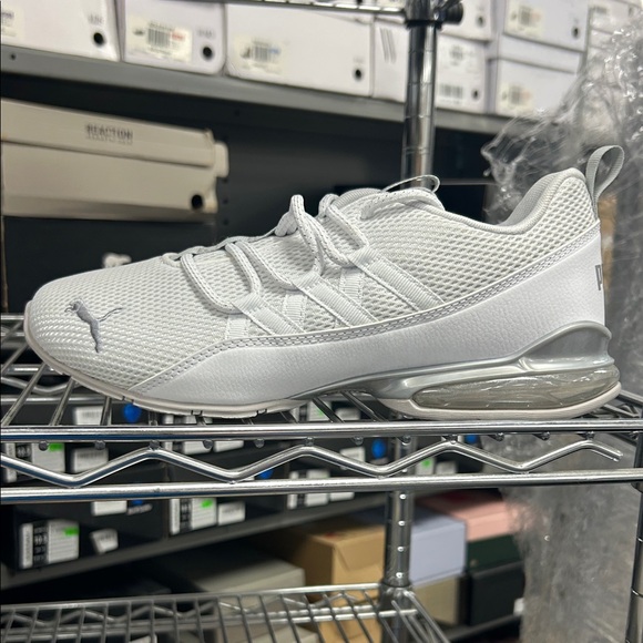 Puma | Shoes | Puma White Mesh Sneakers With Air Cushioning | Poshmark